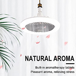 E27 Fan Light, Ceiling Fan with Lights, Enclosed Low Profile Fan Lights LED Dimmable with Light Kit Lamp, Modern Indoor Flush Mount Ceiling Fan for Living Room Bedroom, E27 Socket Easy to Install #B