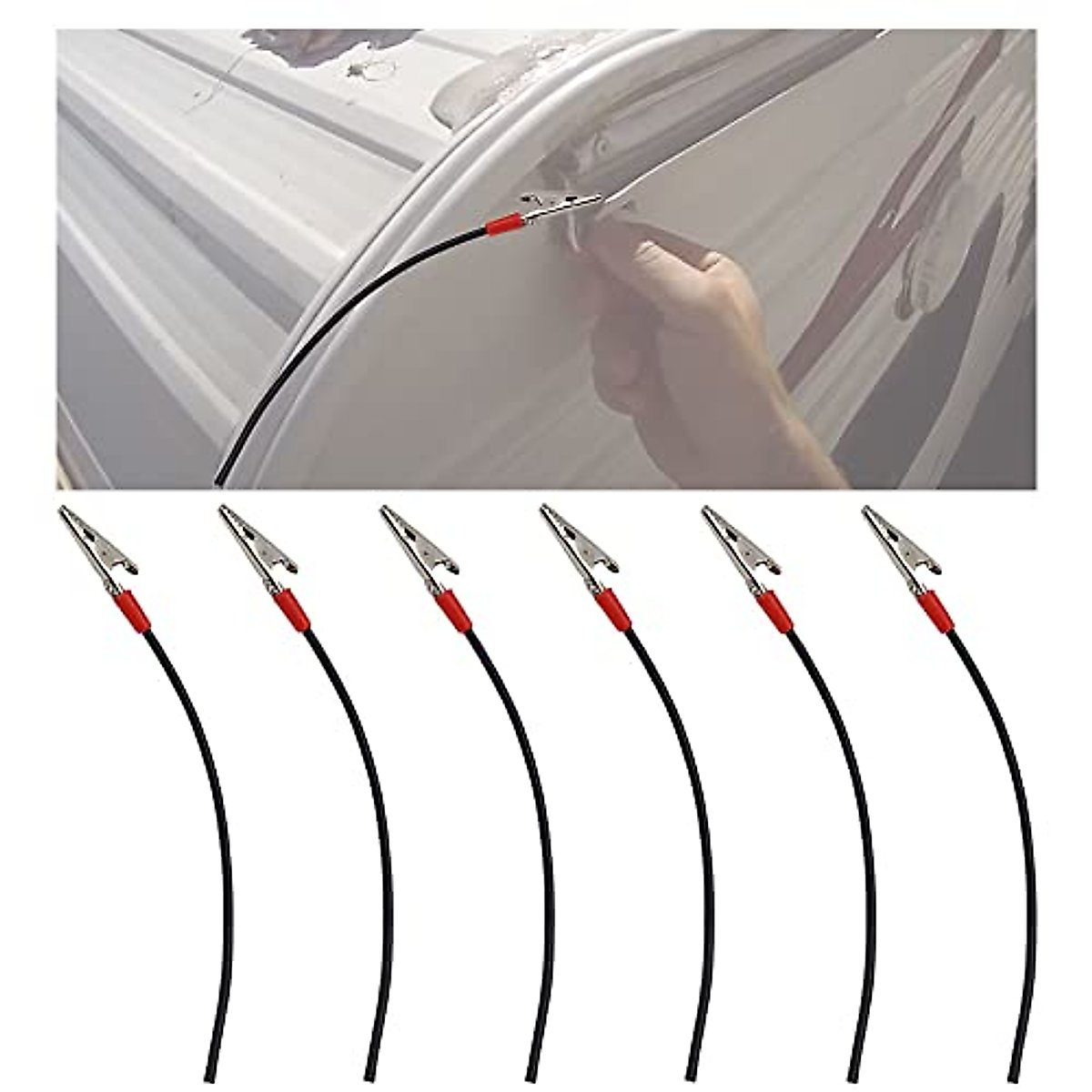 scottchen PRO RV Rain Gutter Spout Extender Trailer Camper Rain Diverter Hack Extended 7.5in Reduce Dirty and Black Streaks 6pack(Black/Red)