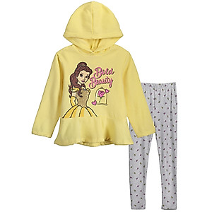 Disney Princess Belle Toddler Girls Pullover Hoodie and Leggings Outfit Set 4T