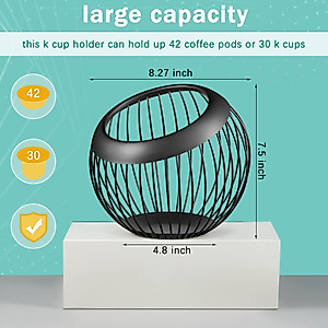 2 Pieces Coffee Pods Holder Large Capacity Coffee Pod Container Stainless Steel Cup Organizer Sturdy for Espresso Capsule Pot Storage Metal Wire Fruit Bowl Snack Storage (Black)