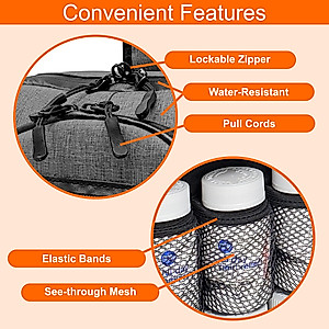 StarPlus2 Cross-Body Hands-Free Modular Pill Bottle Organizer, Medicine Bag, Case, Carrier for Medications, Vitamins, and Medical Supplies - Heather Gray (Without Lock)