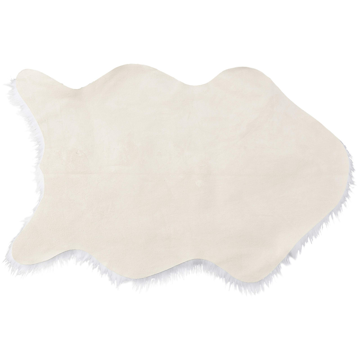 Delectable Garden Soft White Faux Sheepskin Faux Fur Chair Couch Cover Modern Area Rug Baby Blanket for Bedroom Floor Sofa Living Room Approx: 2 x 3 Feet - White