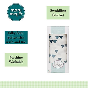 lulujo Baby Muslin Silky Soft Swaddling Blanket, Navy Triangles, 47 x 47-Inches