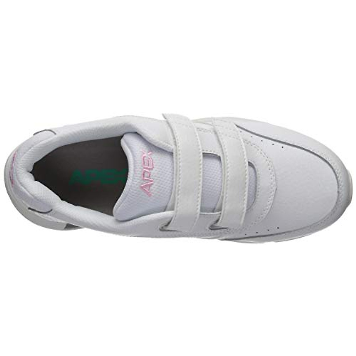 Apex Women's Double Strap Walker Sneaker, White, 6.5 W US