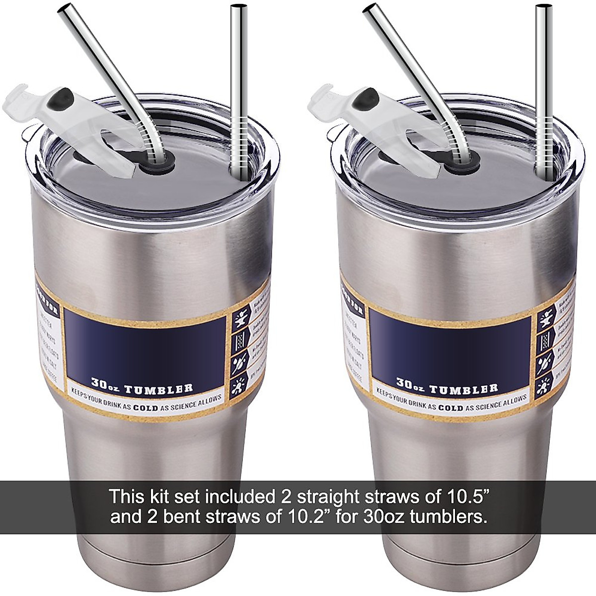 30 oz Tumbler Lids with Drinking Straws, Fits for YETI Rambler, Ozark Trail, Old Style Rtic (Launched before 2016) and More, SENHAI Spill-proof Splash