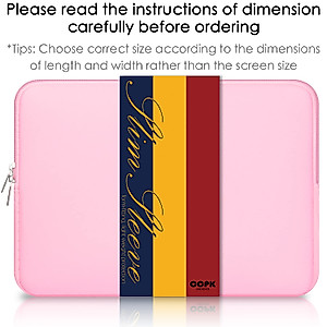 CCPK Laptop Sleeve for 13 Inch MacBook Air Pro M1 Hp 14 Inch Laptop (Narrow Bezel) Chromebook 14" Pavilion 360 Cover Acer ASUS Lenovo Yoga Flex 14 in Computer Bag Carrying Case 14 Inch Neoprene, Pink