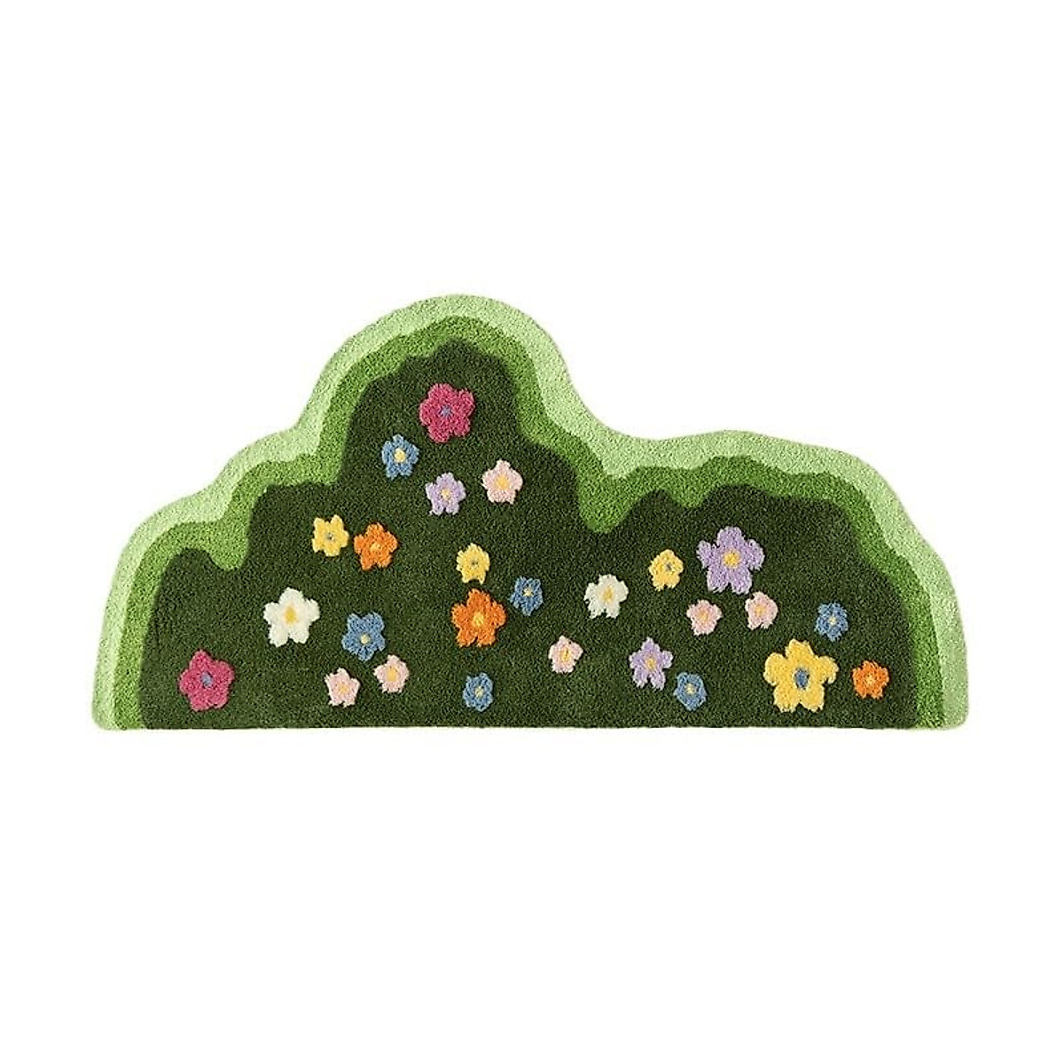 YYINYXY Moss Carpet for Bedroom 3D Irregular Green Aesthetic Bed Rug Living Room Cute Floral Sofa Rug Microfiber Fleece Carpet Home Decor (24x47 Inches)