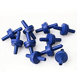 XMHF 10 Pcs Plastic Aquarium Non-Return Air Pump Check Valve Blue for Fish Tank