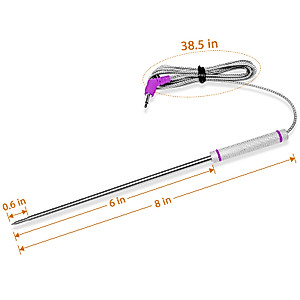 Meat Temperature Probe Replacement Probe for Thermopro TP20 TP17 TP-16 TP-16S TP08S TP25 TP07 TP17H TP27 TP06S TP09 TP28,2-Piece Set