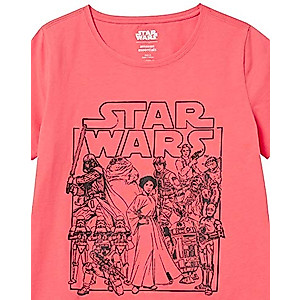 Amazon Essentials Disney | Marvel Princess Women's Short-Sleeve Crew-Neck T-Shirts (Available in Plus Size), Pack of 2, Star Wars Force, 4X