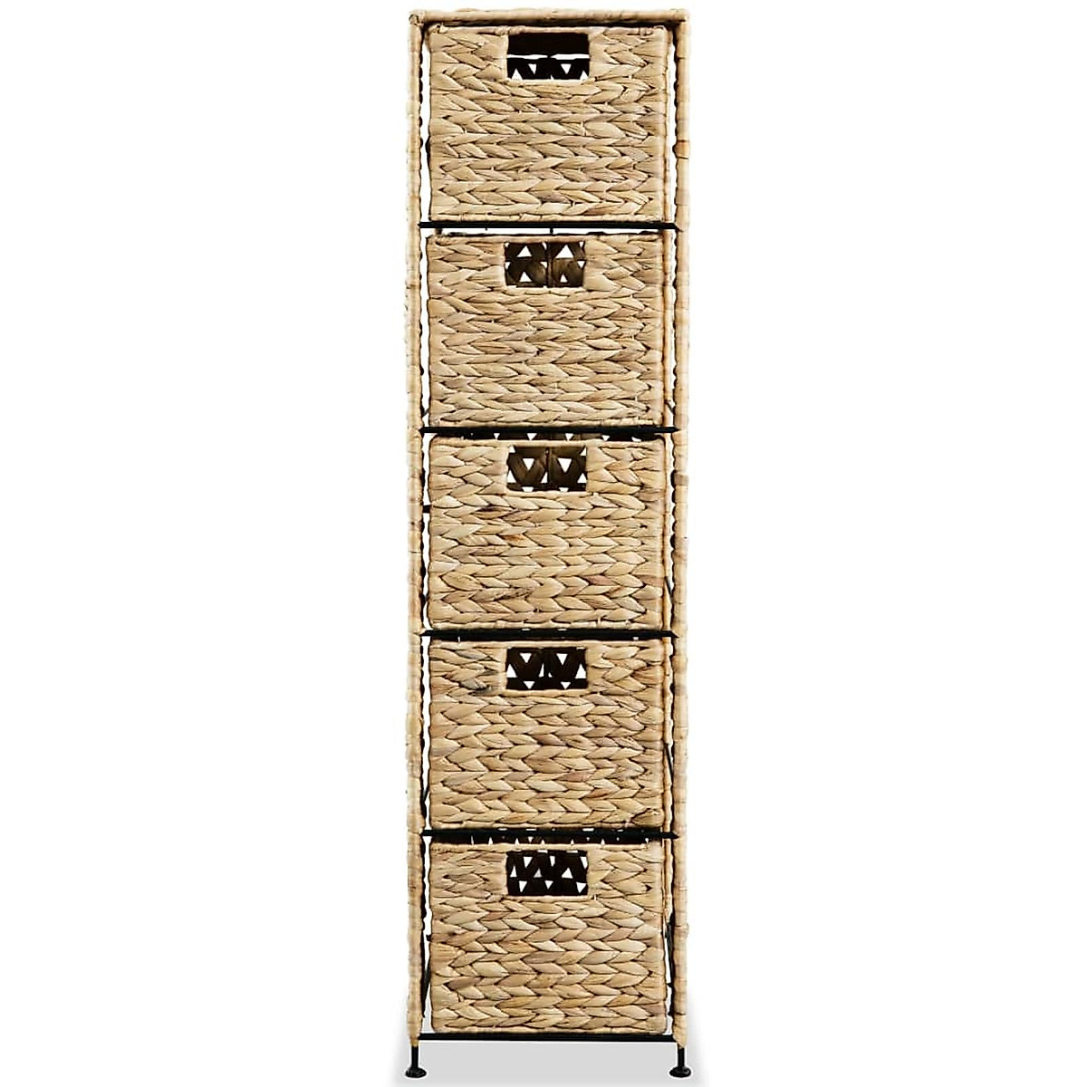 Gecheer Storage Unit with 5 Baskets 10"x14.6"x39.4" Water Hyacinth D320509C