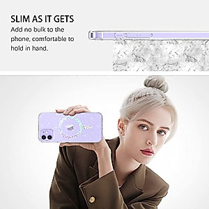 DUEDUE for iPhone 12/iPhone 12 Pro Magnetic Case [Compatible with Magsafe], Clear Glitter Full Body Protective Cover Slim TPU Transparent Shockproof Bling Phone Case for iPhone 12/12 Pro 6.1", Clear