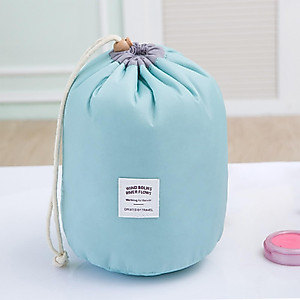 INVODA 2PCS Travel Cosmetic Bag Makeup Organizer Bag Bathroom Cases Toiletry Bag with Drawstring (Green+Blue)