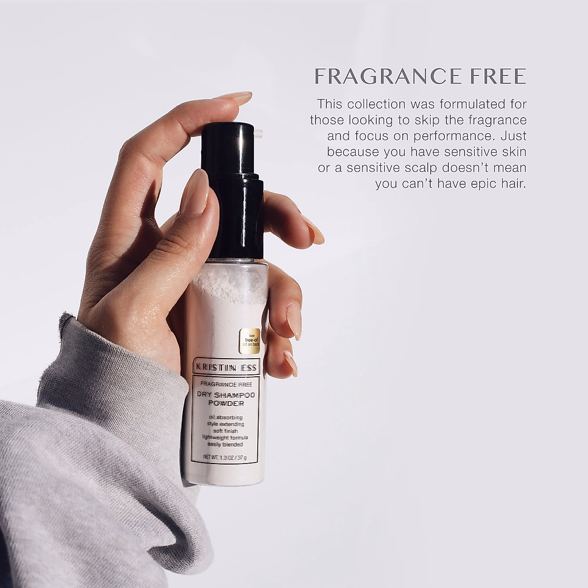 Kristin Ess Hair Fragrance Free Dry Shampoo Powder Spray for Oily Hair - Absorbs Oil, Style Extending Dry Shampoo for Men and Women, Easily Blended, Lightweight Formula, Vegan, 1.3 oz (Pack of 2)