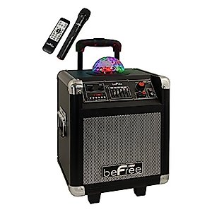 beFree Sound BFS-3800 Projection Party Light Dome Subwoofer Bluetooth Portable Party Speaker, Blue