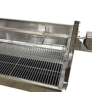 COMMERCIALBARGAINSINC Portable BBQ Whole Pig, Lamb, Goat Charcoal Spit Rotisserie Roaster Grill, 30 Watt Motor, 201 Stainless Steel, with Back Cover Guard