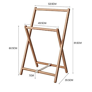 LIRUXUN Solid Wood Floor Clothes Rack Clothes Storage Rack Multifunctional Household Indoor Bedside Folding Hanger