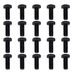 Heyiarbeit M10x25mm Hex Screws Bolts Carbon Steel Fastener Rustproof Metric Fully Threaded Replace Bolt Black 20PCS