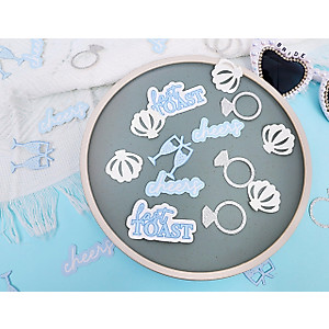 200psc Last Toast on the Coast Confetti - Last Toast Bachelorette Party Decorations, Ocean Bridal Shower Confetti, Beach and Coastal Bachelorette Party Decor, Shimmery Seashell and Ring Confetti