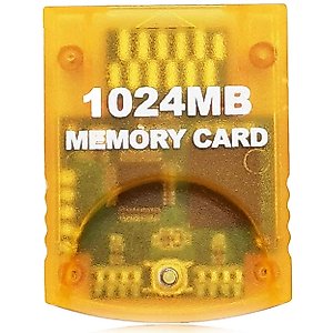 Aisicondan 1024MB(16344 Blocks) High Speed Gamecube Storage Save Game Memory Card Compatible for Nintendo Gamecube & Wii Console Accessory Kits -Yellow