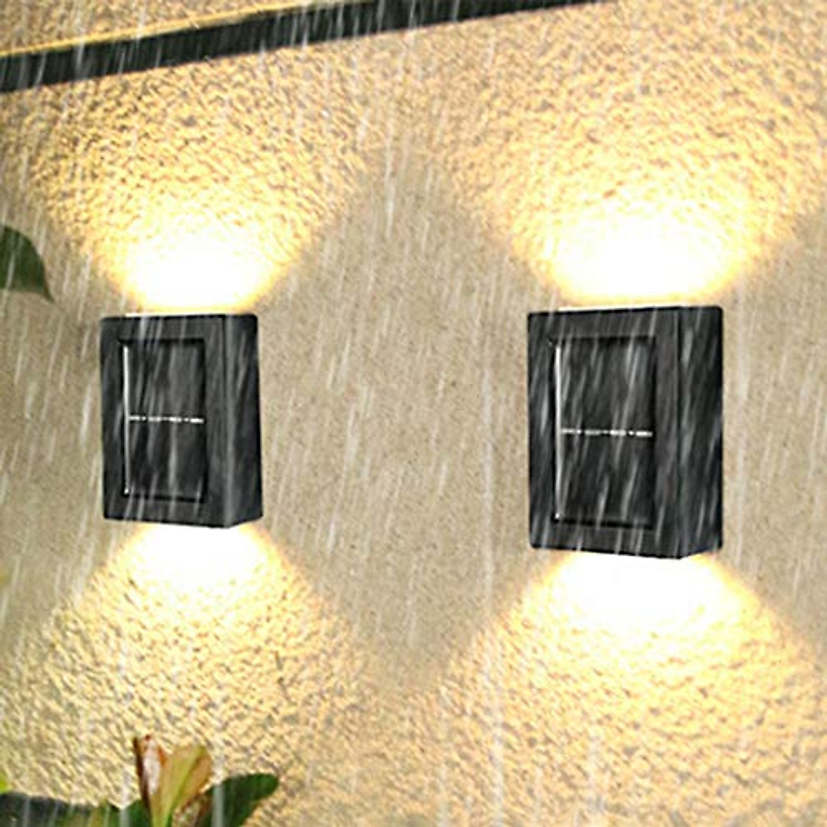 Vxkbiixxcs-o Garden Light, Square Solar Power Garden Light Patio Waterproof Wall Fence Lamp Home Decoration Warm Light