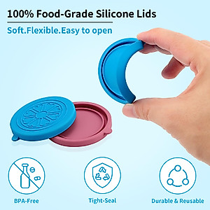 VOLCANOES CLUB Oui Yogurt Jar Lids Silicone | 12 Pack Colorful Covers Fit For 5 Oz Oui Yogurt Glass Jars | Perfect For Oui Yogurt Bottle with Label | Lids Only | Food-Grade/Leakproof/Reusable