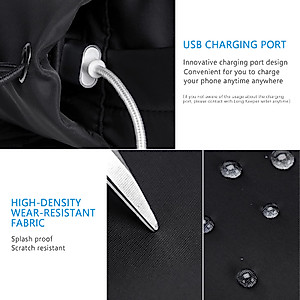 Long Keeper Small Crossbody Sling Shoulder Bag Men Women Waterproof Chest Bag Daypack Cycling Walking with USB Charging (Grey)