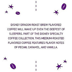 Joffrey's Coffee - Disney Dragon Roast Brew, Disney Specialty Coffee Collection, Flavored Coffee, Flavor Notes of Pecan, Vanilla, & Caramel, Artisan Medium Roast, Brew or French Press (Ground, 11oz)
