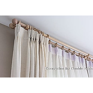 Vision Home Natural Pinch Pleated Semi Sheer Curtains Textured Linen Blended Light Filtering Window Curtains 108 inch for Living Room Bedroom Pinch Pleat Drapes with Hooks 2 Panels 42" Wx108 L