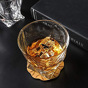 KANARS Whiskey Glasses Set of 4, 10 Oz Crystal Old Fashioned Cocktail Glass in Gift Box, Lowball Bourbon Tumbler for Scotch Whisky Cognac, Rock Barware for Men Gift
