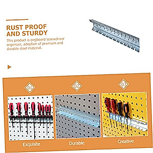 VILLFUL 2pcs Pegboard Screwdriver Holder Hand Tools Rack Hand Tool Holder Pliers Organizer Pegboard Hooks Drill Bits for Metal Screwdriver Rack Steel Square Hole Perfboard