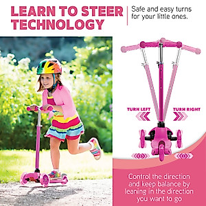 Rugged Racer Mini Scooter with Adjustable Height and LED Wheels (BH19899)