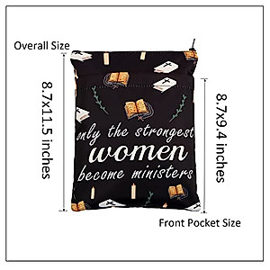 Gzrlyf only The Strongest Women Become Ministers Book Sleeve Ordination Gifts for Pastor Minister Appreciation Gift Bible Bag (Ministers Book Sleeve)