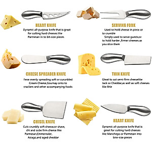 Spreader Knife Set Cheese Butter Spreader Knife Set Stainless Steel Cheese Butter Slicer Knives Cheese Spatula Set with Mini Serving Tongs Spoons Forks for Birthday Wedding Christmas (25)