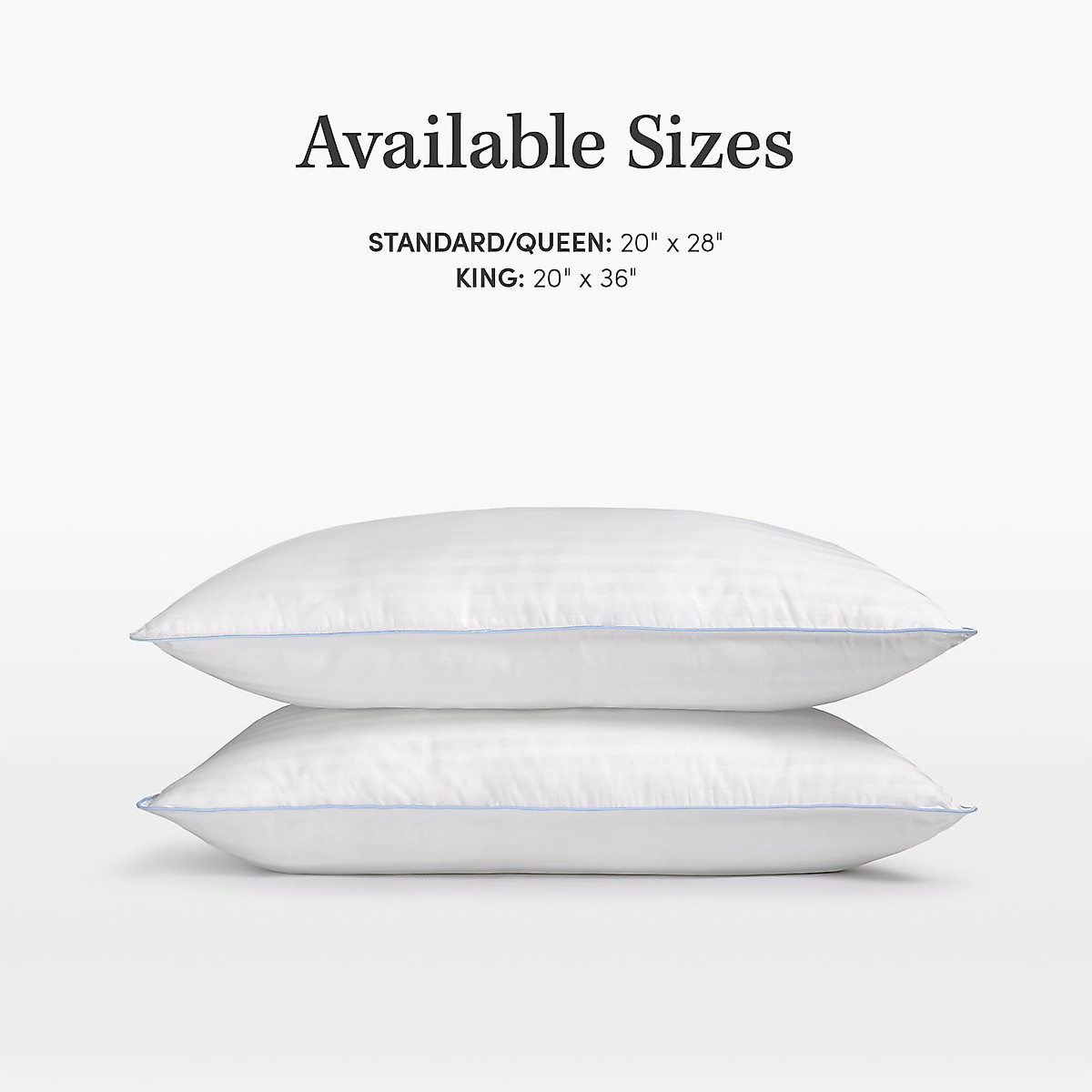 eLuxurySupply 2-Pack Premium Bed Pillows - Medium Density and Medium Loft Ideal for Back and Side Sleepers - 100% Cotton Casing - 20"X28" Standard/Queen Size