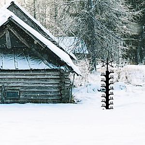 Limen Iron Art Snow Gauge, 2023 New 24inch Snowflake Snow Gauge Measuring Gauge, Creative Christmas Outdoor Measuring Gauge Snow Ruler Metal Snow Measuring Stick Outdoor Christmas Decorations(Bird)