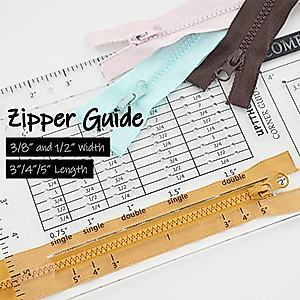 UPTTHOW Rivet Placement Template Zipper Ruler Zip Pocket Tool Leathercraft Rivets Marking Guide for DIY Bracelet Belt Combo Measurement Sewing Accessories