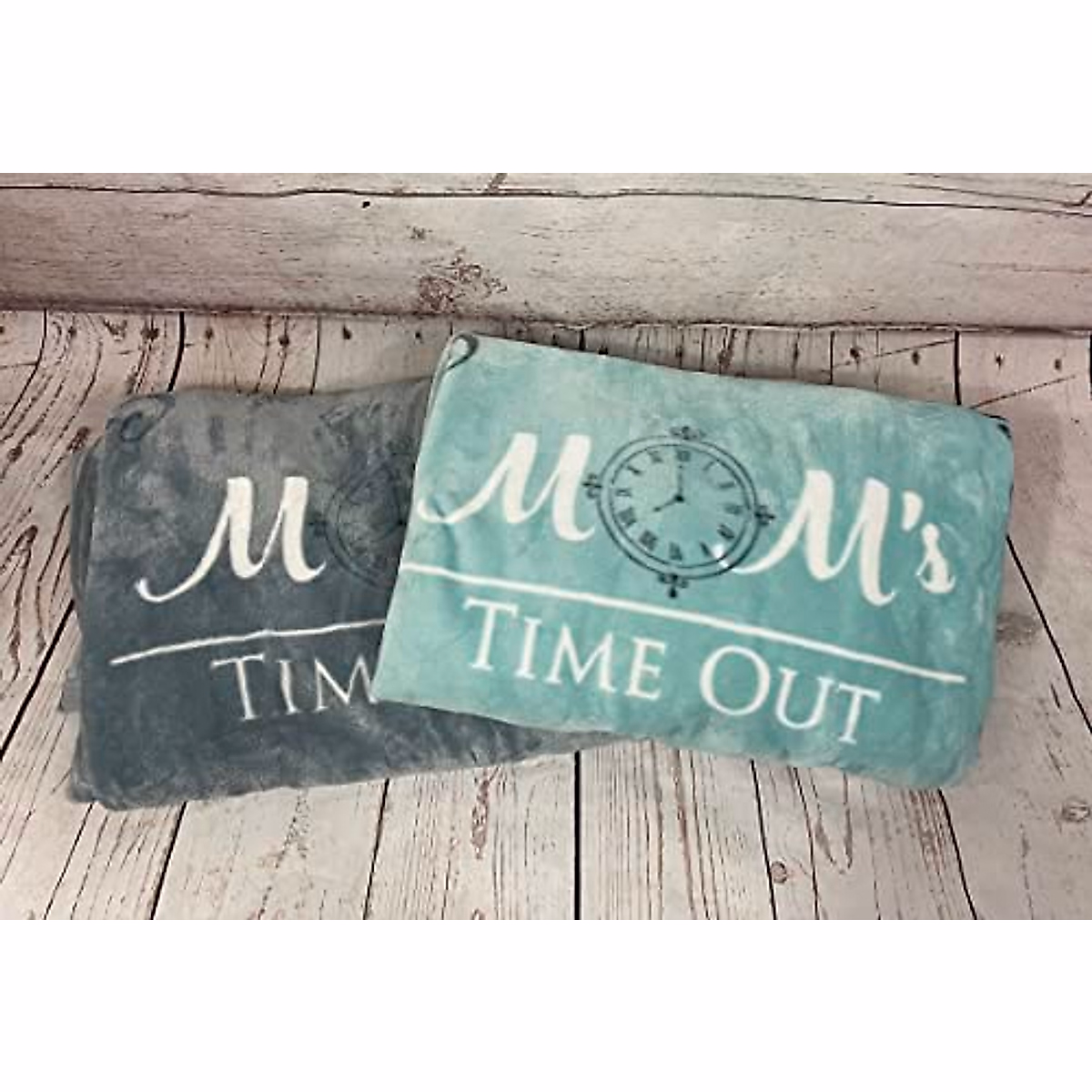 Mom's Time Out Velvet Luxury Throw Blanket 50x60 Soft Sentiments Teal