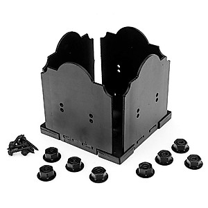 Ozco Building Products 56609 Laredo Sunset 8x8 Post Base Kit, (1 per Pack), Black