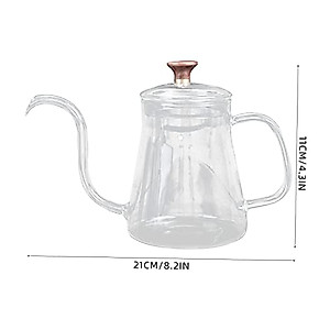 CRAFTHROU Coffee Hand Pot Office Coffee Pot Tea Pour Kettle Expresso Coffee Machine Stovetop Kettle Drip Coffee Maker Stainless Coffee Maker Espresso Stovetop Cafeteras Expresso Glass