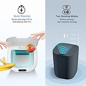 aDeerElf Automatic Trash Can, 4.2 Gallon Bathroom Trash Cans with Lid,Touchless Trash Can Bedroom,Small Trash Can Motion Sensor Smart Garbage Cans for Kitchen,Waste Basket Bin(Blue)