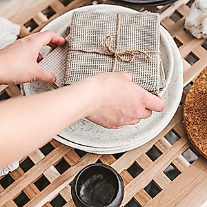 Reusable Makeup Remover Cloths - Pure 100% Linen Washcloths - 6-Pack 8x8-inches Open Weave Washable Face Wipes