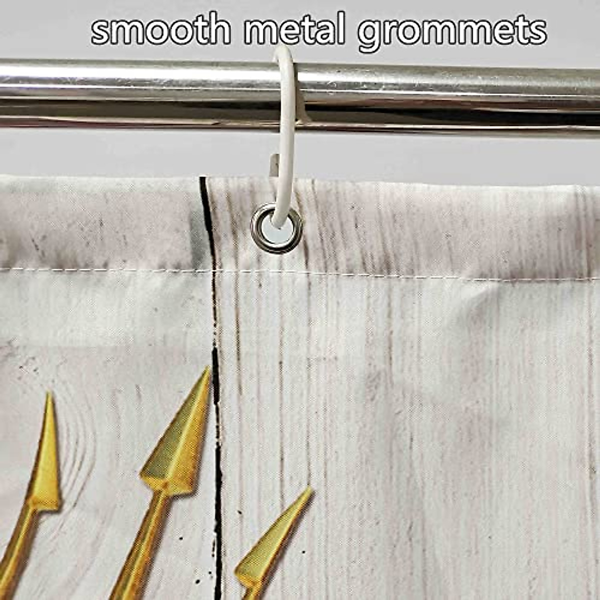 Boziqr Funny Cat Shower Curtain Set - Cute Cat Riding Dinosaur, Ocean Wave Bath Mat, Contour Mat, Toilet Lid Cover