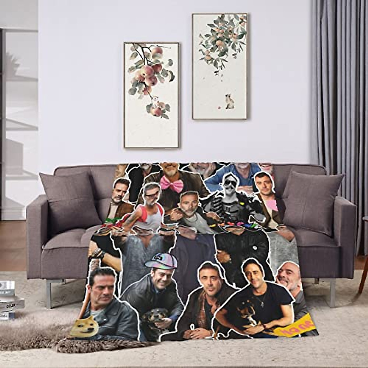 Blanket Jeffrey Dean Morgan Soft and Comfortable Warm Fleece Blanket for Sofa,Office Bed car Camp Couch Cozy Plush Throw Blankets Beach Blankets