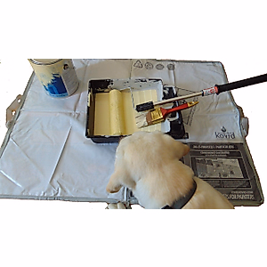 Kovrd 2-in-1 Reusable Paint Tray Storage Bag and 39” x 29” Drop Cloth, Keep Brushes Rollers and Paint Wet for Days, Fits 5-gal Bucket, Contractor Quality for Professional Interior and Exterior Jobs