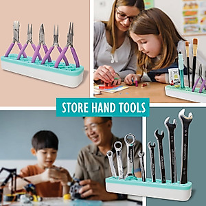 The Beadsmith Keeper Crafter Silicone Holder – Flexible Dividers Accommodate Makeup & Beauty Supplies, Sewing, Art & Paint Brushes, Jewelry Making Tools, Desk/Office Storage