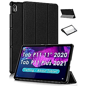 Smart Slim Case for Lenovo Tab P11 2020 (TB-J606F) & Tab P11 Plus 2021 (TB-J616F/J607F) ,【Auto Sleep/Wake】Ultra Thin Folio Leather Protective Book Cover Hard Back Shell+Tri-fold Magnetic Stand/Closure