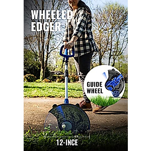 WILD BADGER POWER 20V Weed Eater/Wacker,Leaf Blower,Wheeled Edger Kit Electric with 2 * 2Ah Battery & Charger,String Trimmer,Lightweight, Adjustable Telescopic Shaft, Easy to Use and Convert