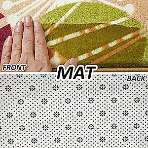 Christmas Bath Rugs Santa Claus Xmas Trees Sponge Doormat Absorbent Non Slip Backing Durable Soft Flannel Mat Red Black Buffalo Plaid Christmas Memory Foam Mats for Bathroom Kitchen 18 x 30 inches