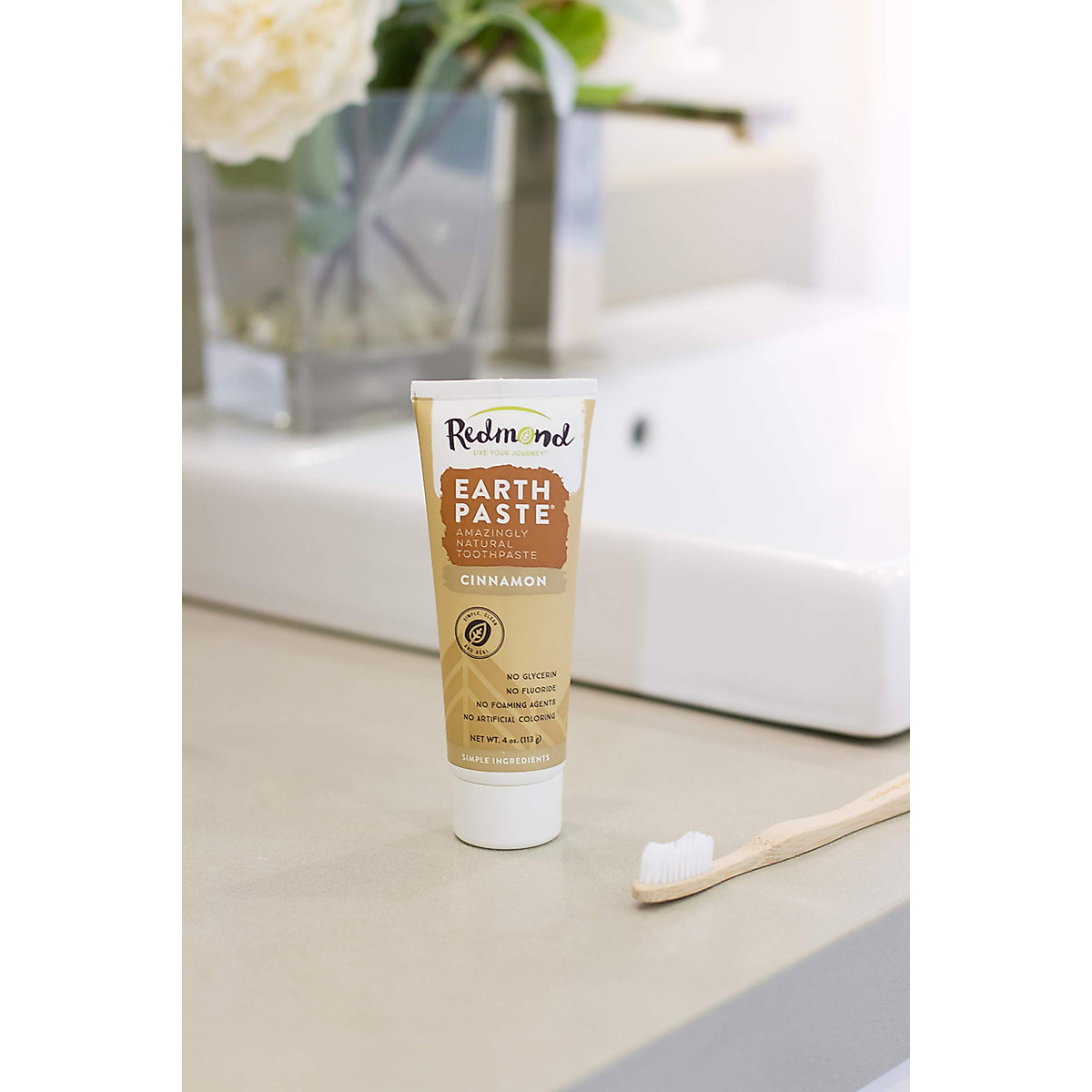 Redmond Earthpaste - Natural Non-Flouride Toothpaste, Cinnamon, 4 Ounce Tube (3 Pack)